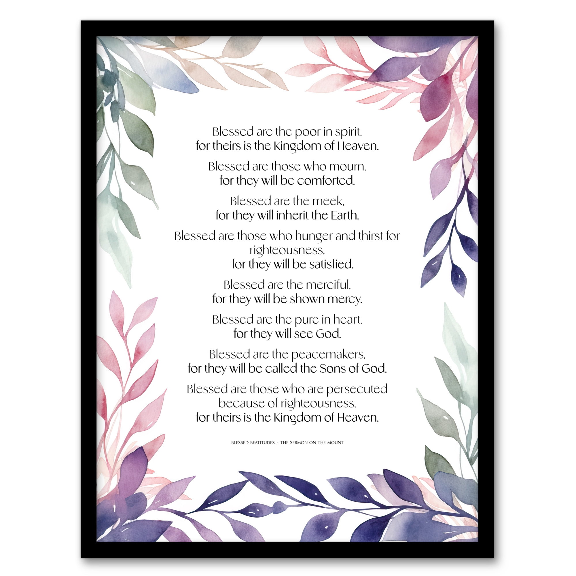 Blessed Beatitudes Sermon of the Mount Matthew Gospel Violet Jesus ...