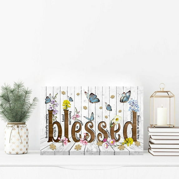 Blessed Beautifully Complete In Christ Loved Flower Autism Poster 11 x ...