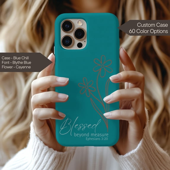 Blessed Beyond Measure Christian Quote Phone Case iPhone 17 through 11 ...