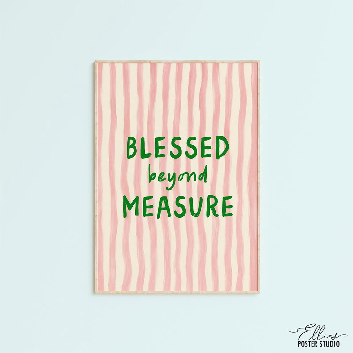 Blessed Beyond Measure Poster Christian Inspirational Wall Art Home ...