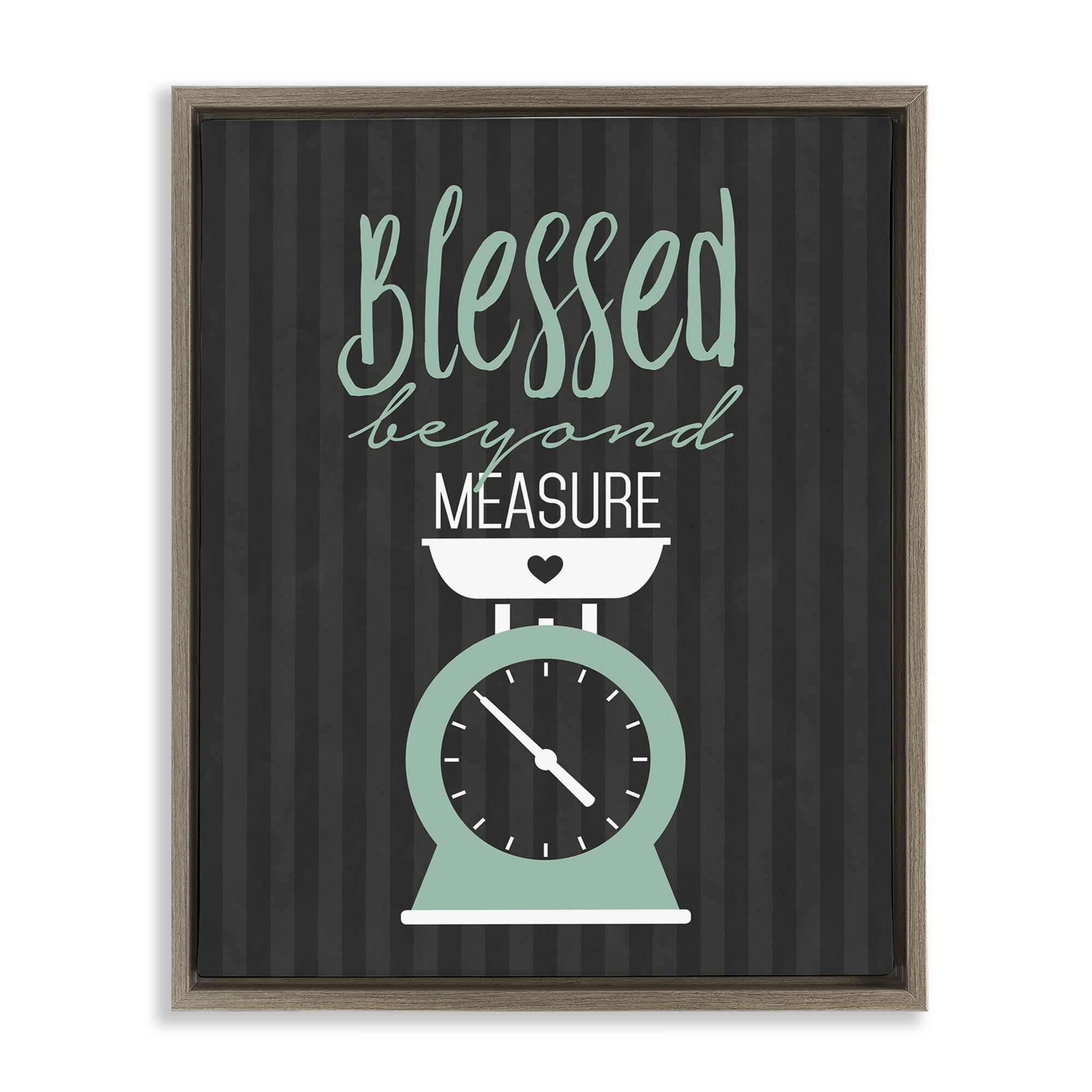 Blessed Beyond Measure Scale Brown Framed Floater Canvas Wall Art ...