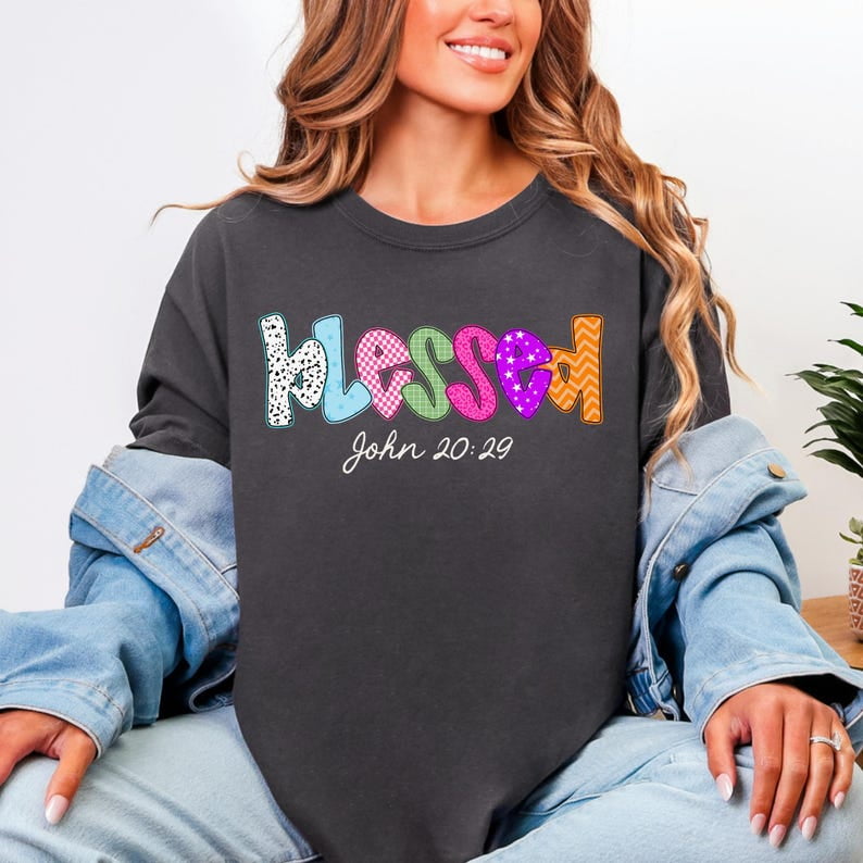 Blessed Bible Verse, Neon Christian Sublimation, Preppy Blessed Shirt ...