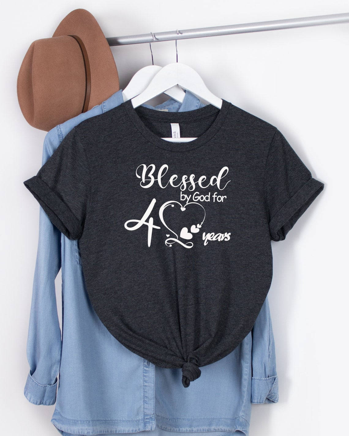 Blessed By God 40Th Birthday Shirt: Unisex Anniversary Tee - Walmart.com