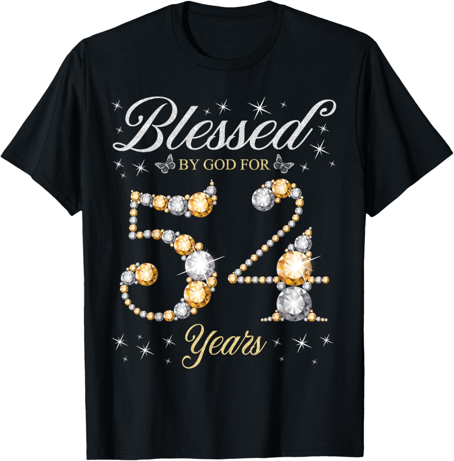 Blessed By God For 54 Years Old 54th Birthday Party T-Shirt - Walmart.com