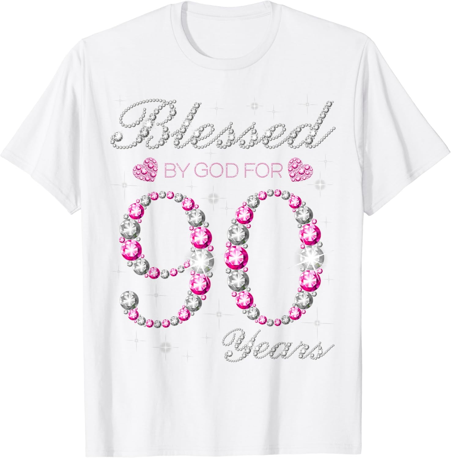 Blessed By God For 90 Years Old 90th Birthday Party B-day T-Shirt100 ...
