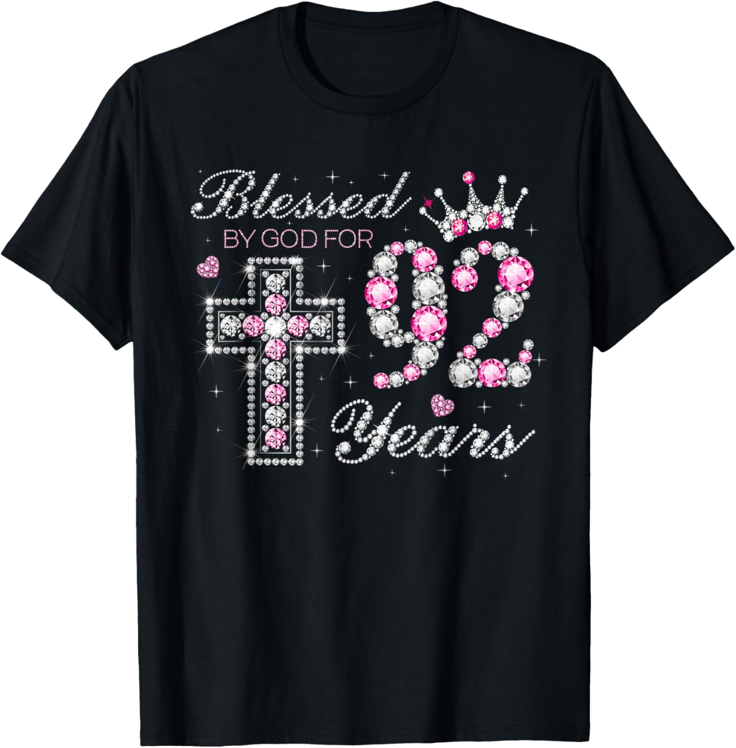 Blessed By God For 92 Years Old 92nd Birthday Decorations T-Shirt ...