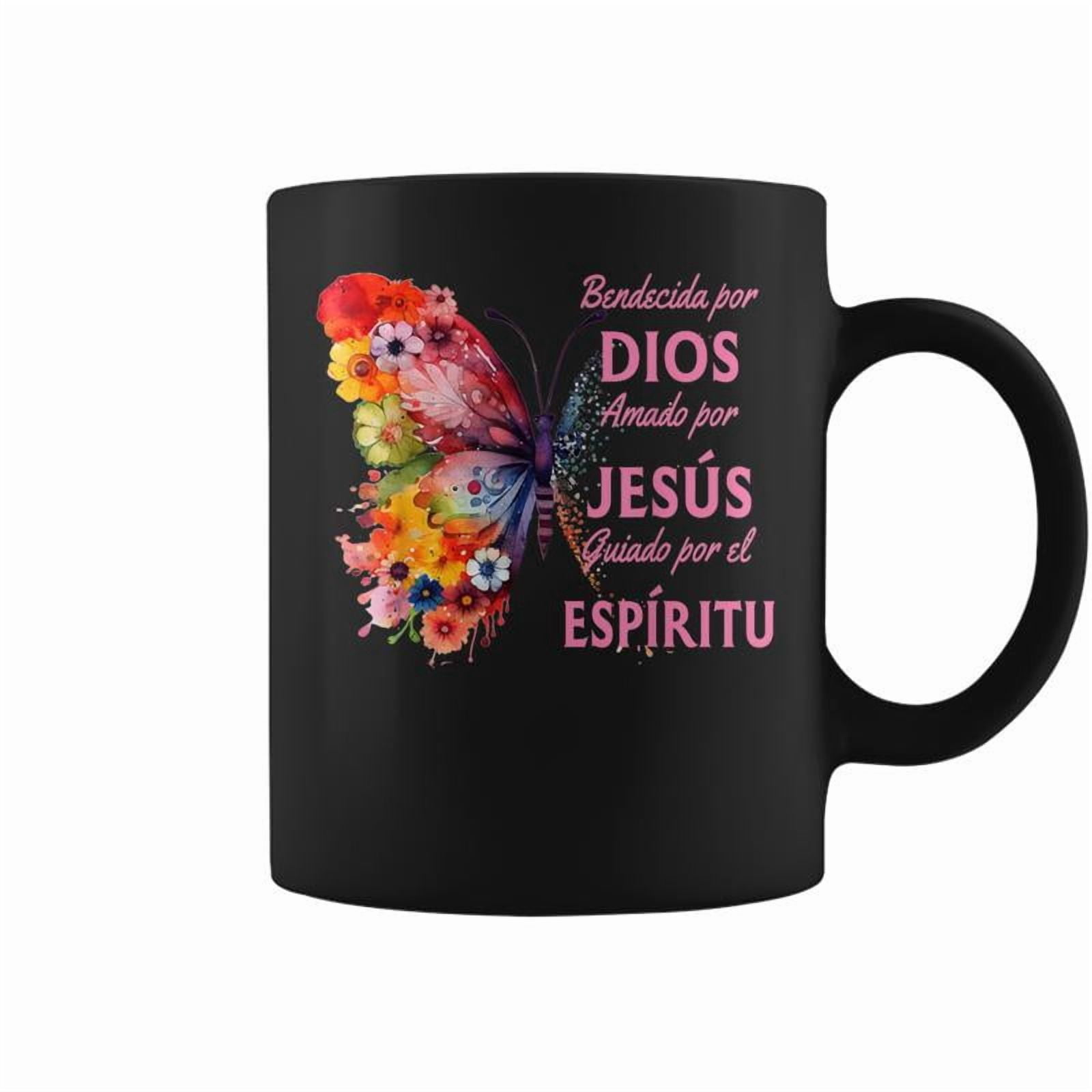 Blessed By God Loved By Jesus Butterfly In Spanish Coffee Mugs ...