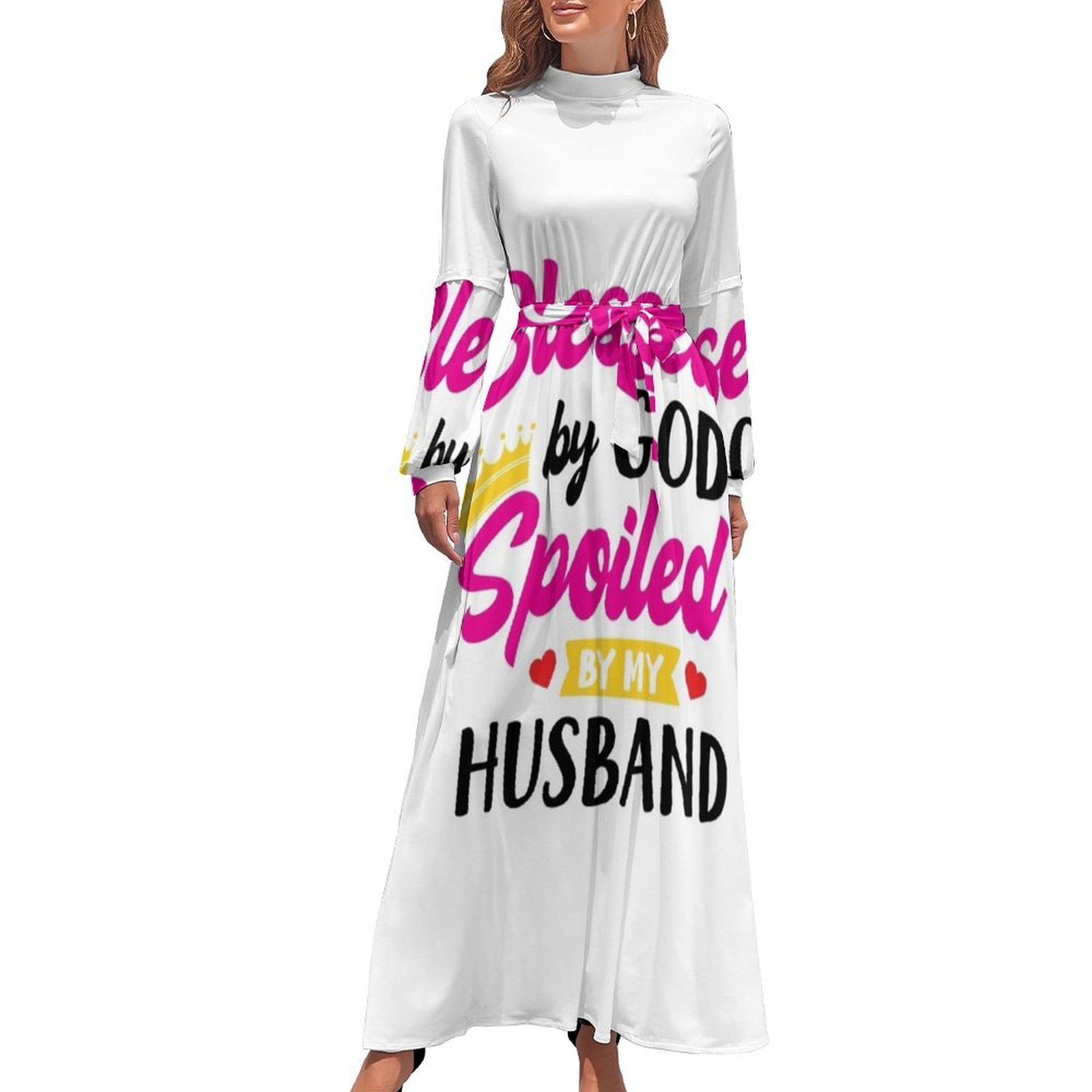Blessed By God Spoiled By My Husband Long Dress bandage dress luxury ...