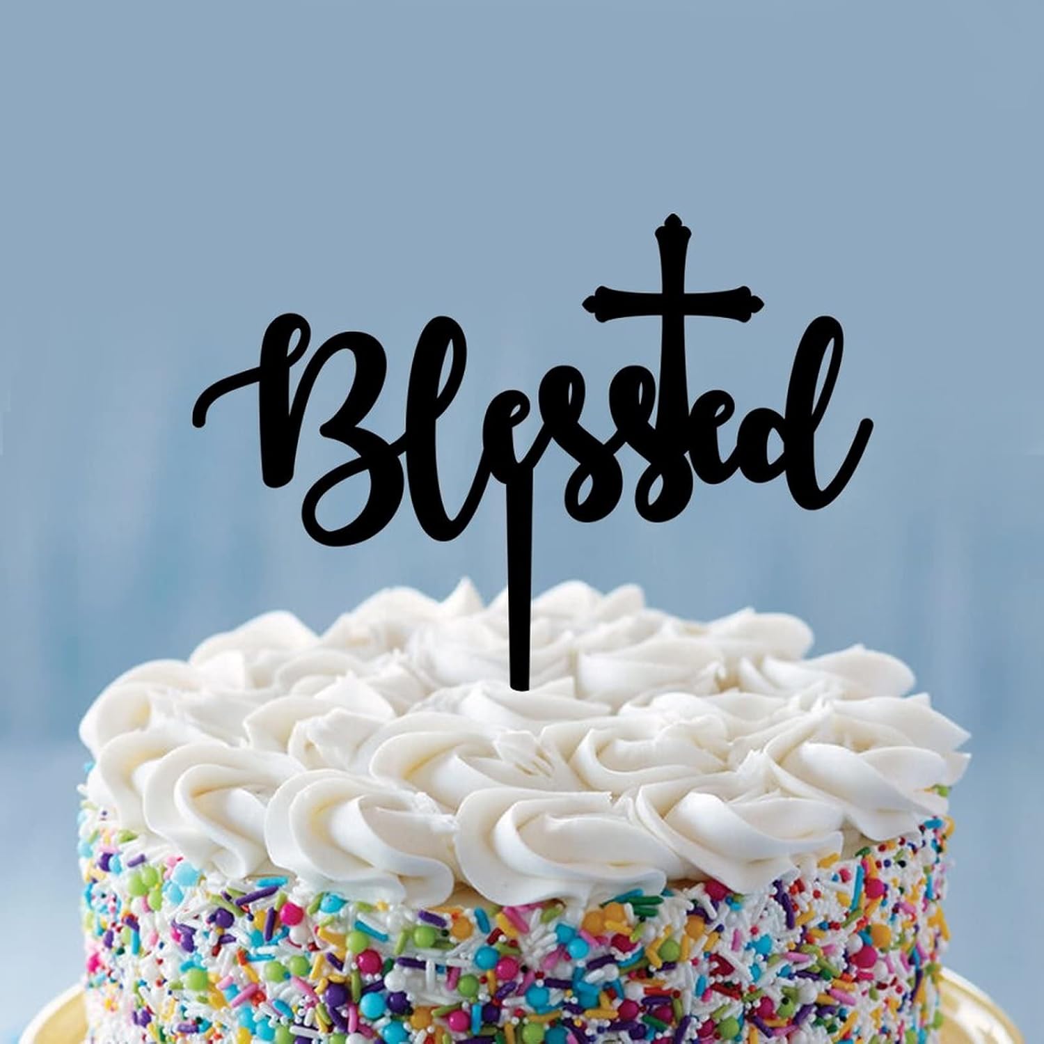 Blessed Cake Toppers, Black Acrylic Cake Topper, Personalized Wedding ...