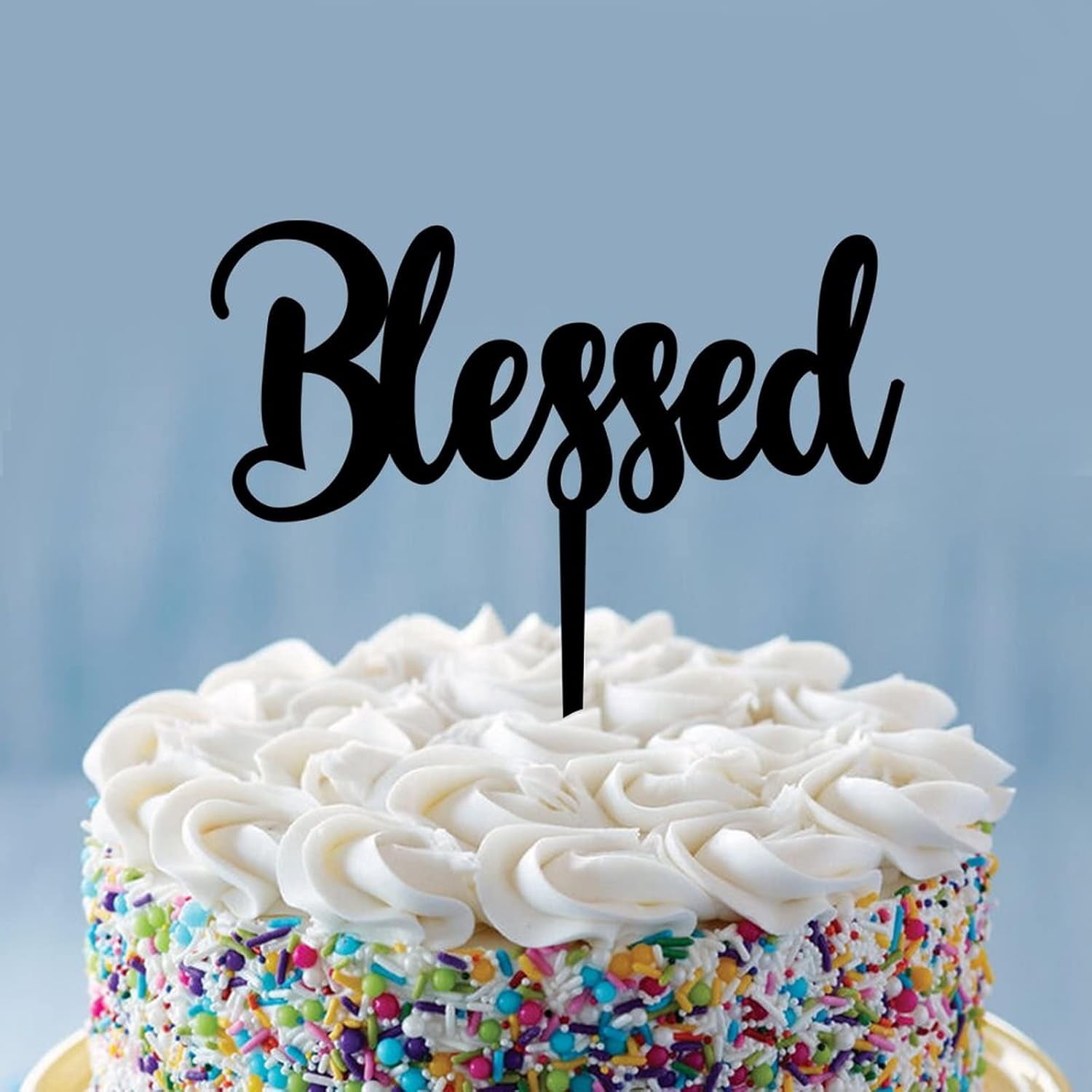 Blessed Cake Toppers, Black Acrylic Cake Topper, Personalized Wedding ...