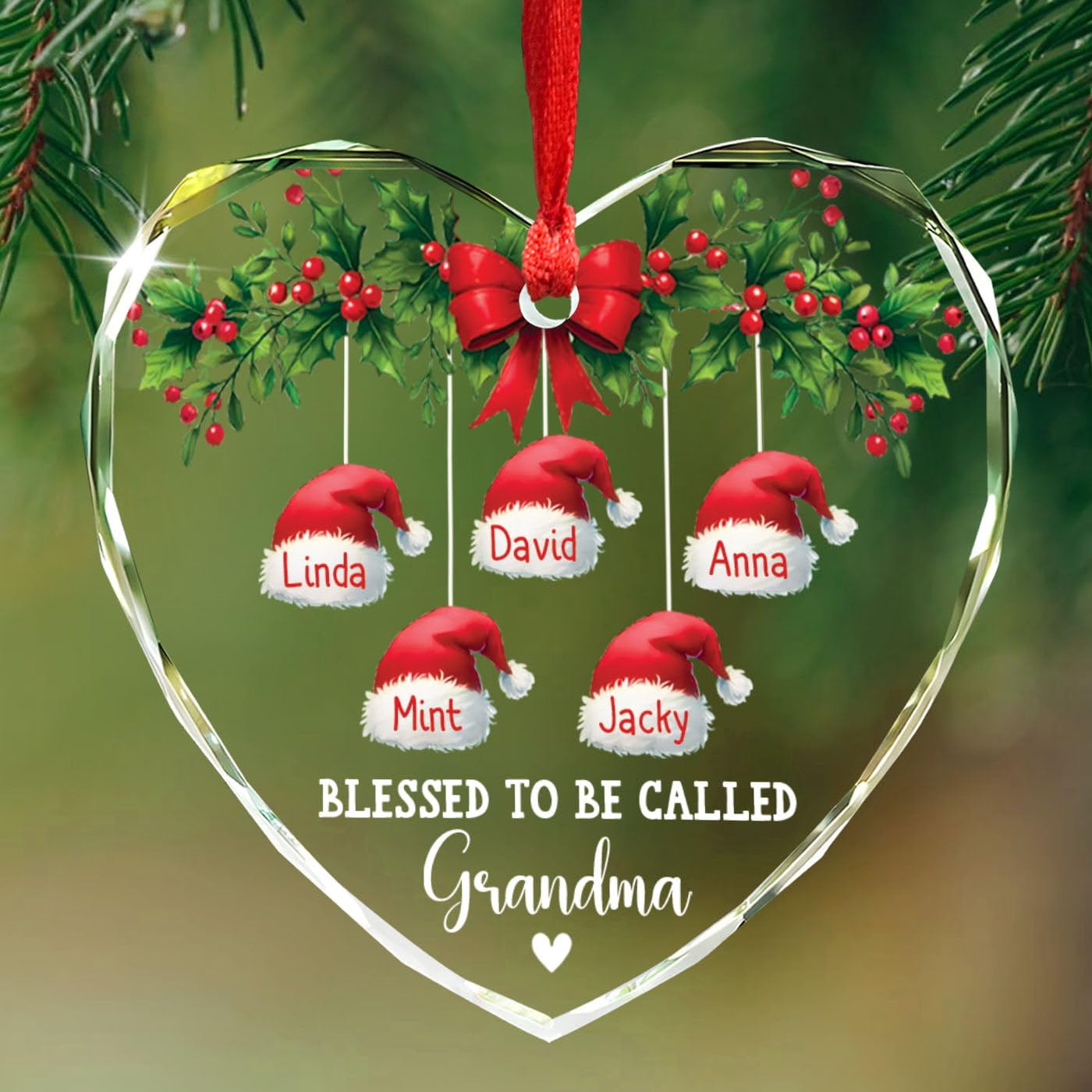 Blessed to Be Called Grandma Christmas Tree Ornament, 2025 Personalized ...