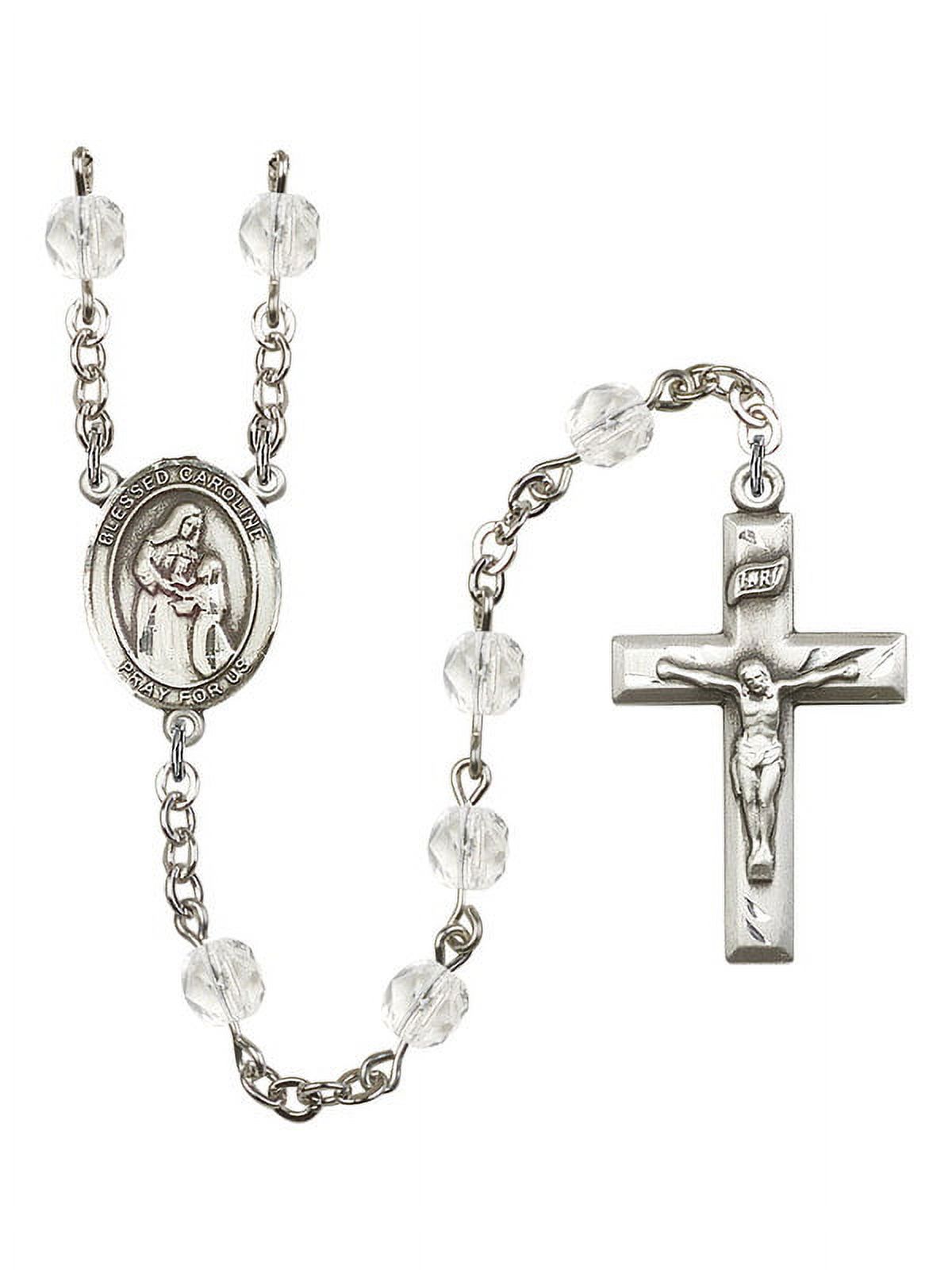 Blessed Caroline Gerhardinger Silver-Plated Rosary 6mm April Crystal ...