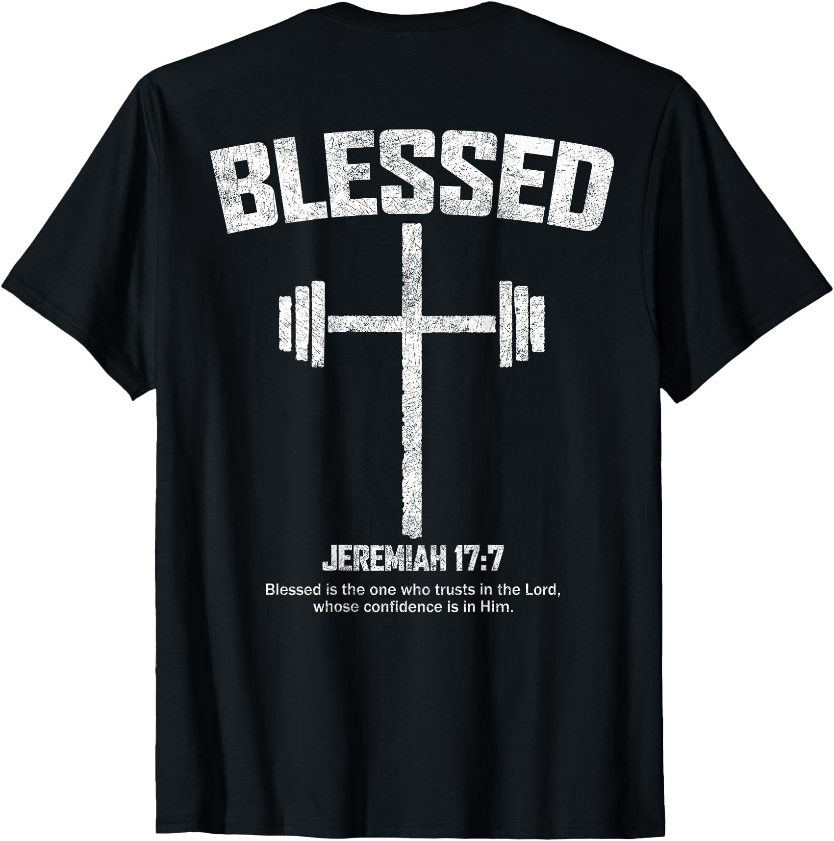 Blessed Cross Weights Design T-Shirt for Fitness Enthusiasts and ...