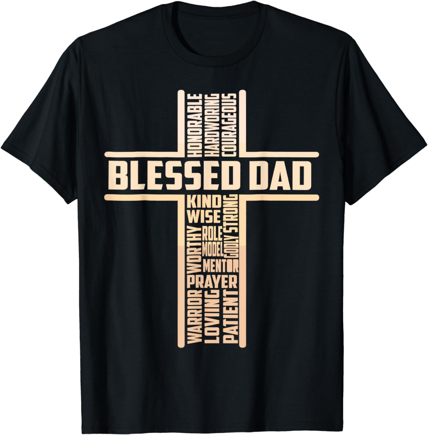 Blessed Dad Fathers Day Cross Christian Papa T-Shirt - Walmart.com