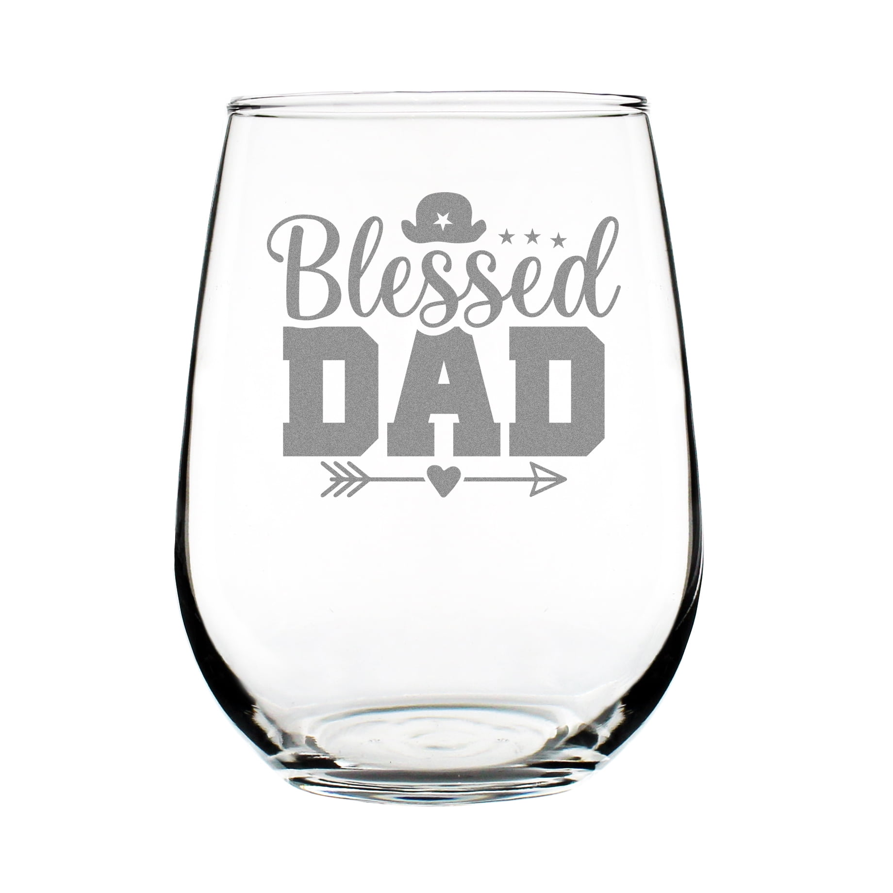 Blessed Dad Wine Glass, Engraved Stemless Etched Gift, Fathers Day ...