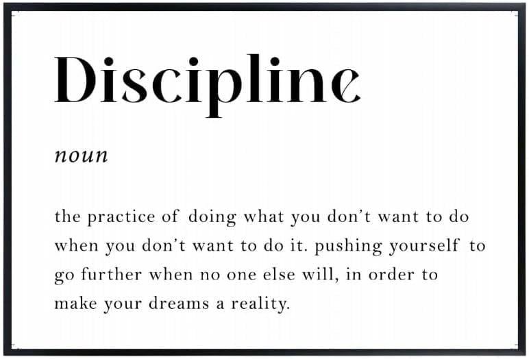 Blessed Discipline Definition Poster | Positive Motivational Quote Wall ...