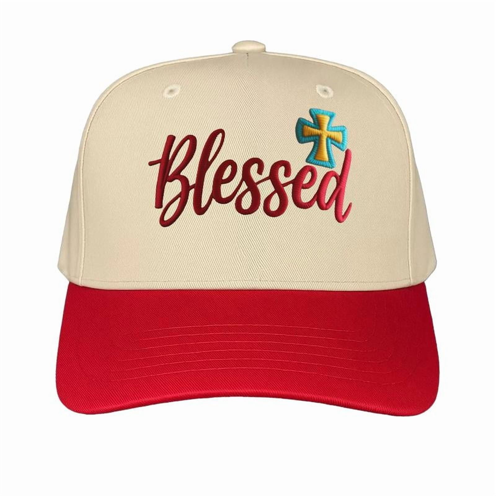 Blessed Embroidered Baseball Cap with Cross Design, Adjustable Trucker ...
