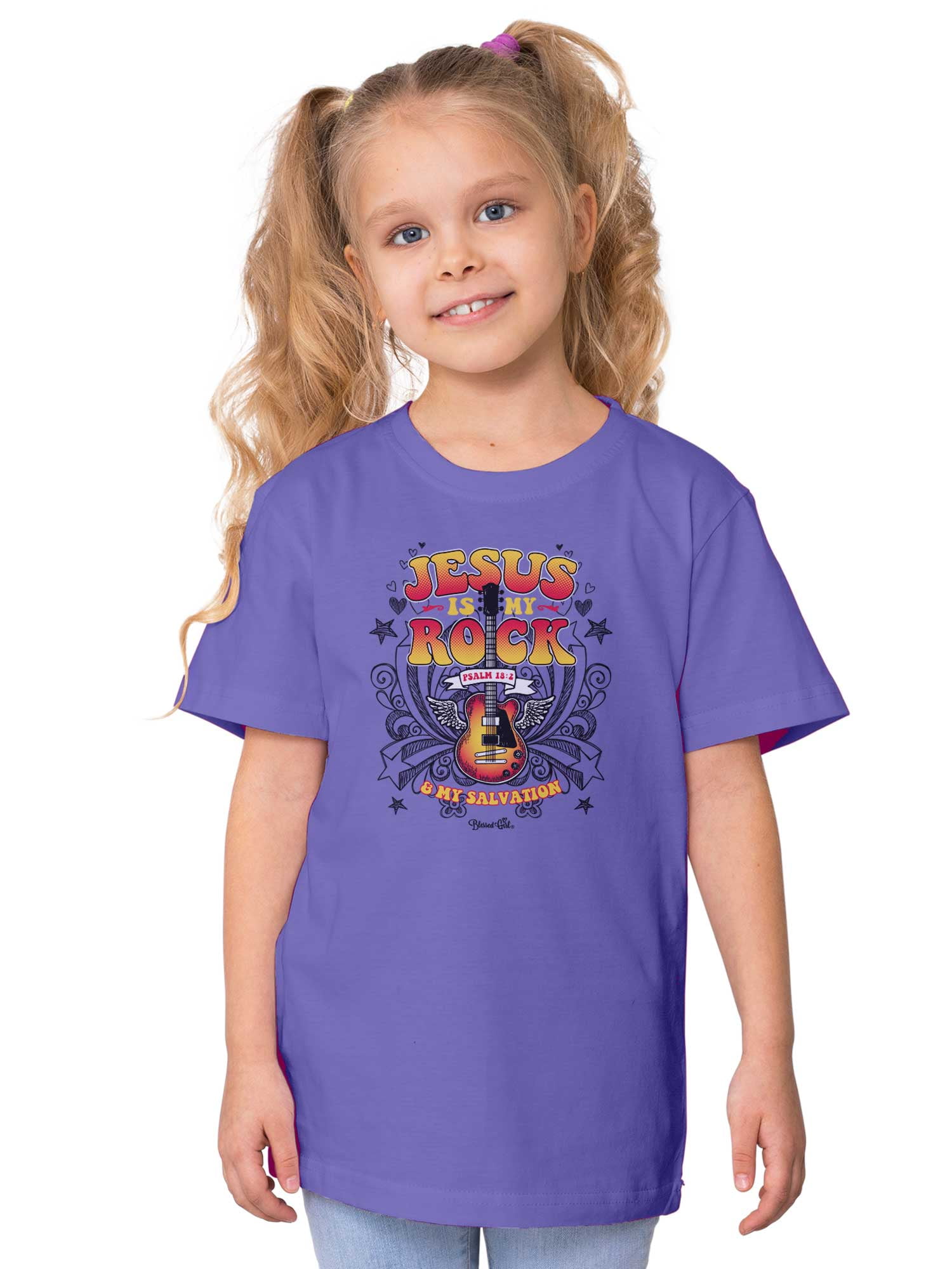 Blessed Girl Kids T-Shirt Jesus is My Rock - Walmart.com