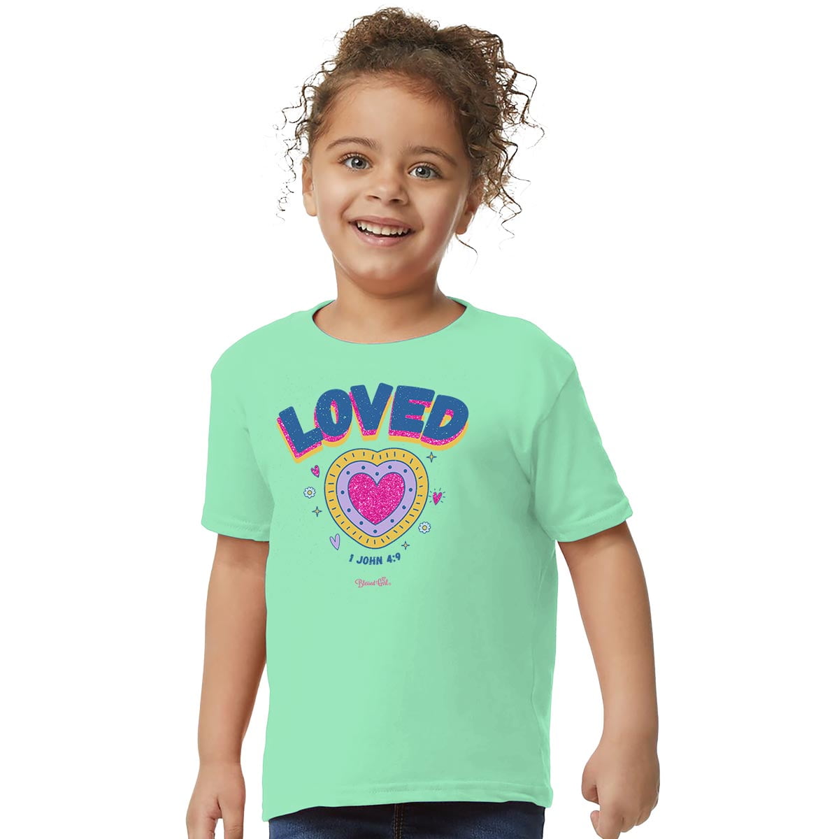 Blessed Girl Kids T-Shirt Love Heart - Walmart.com