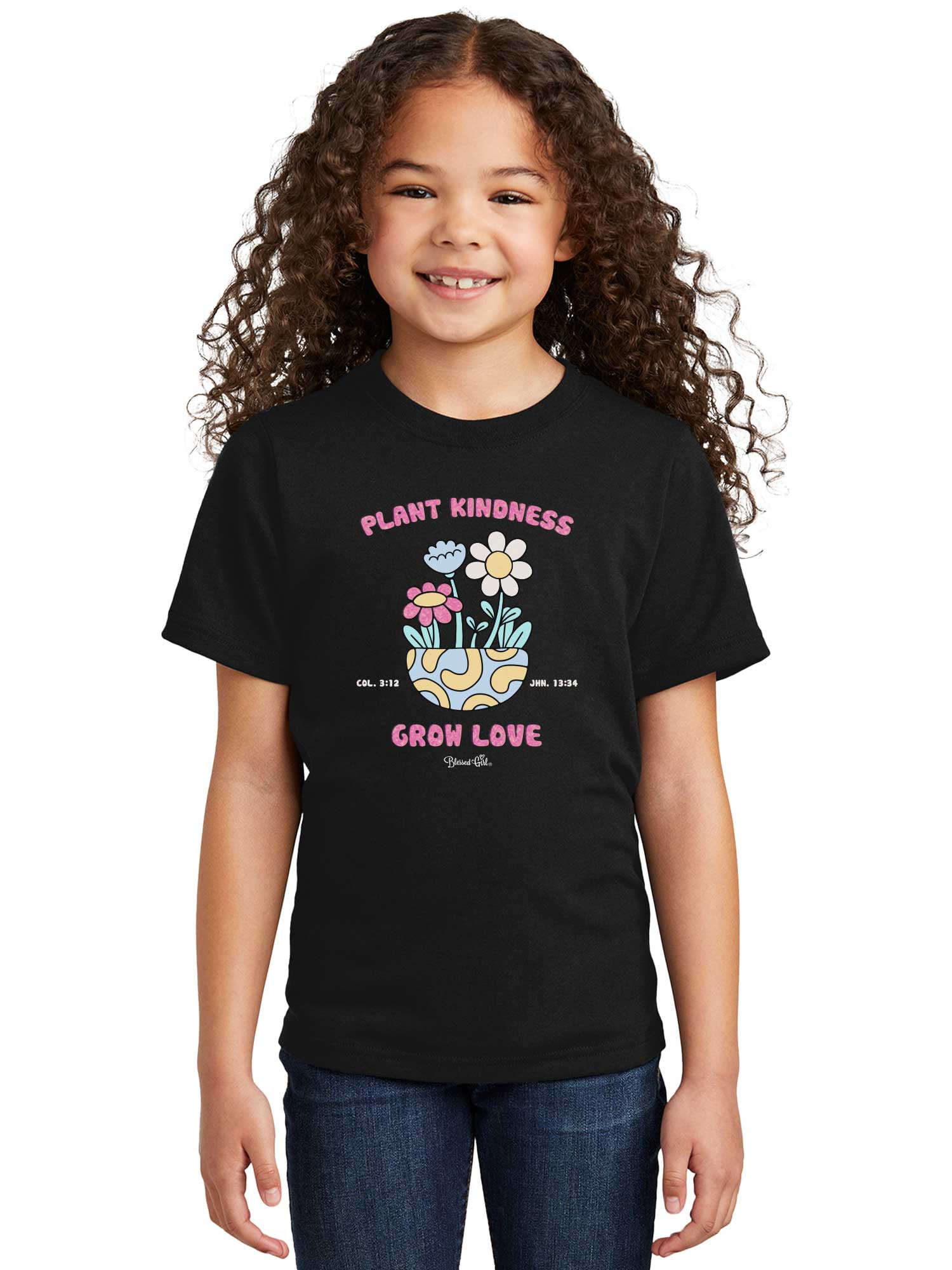 Blessed Girl Kids T-Shirt Strong & Fearless Plant - Walmart.com