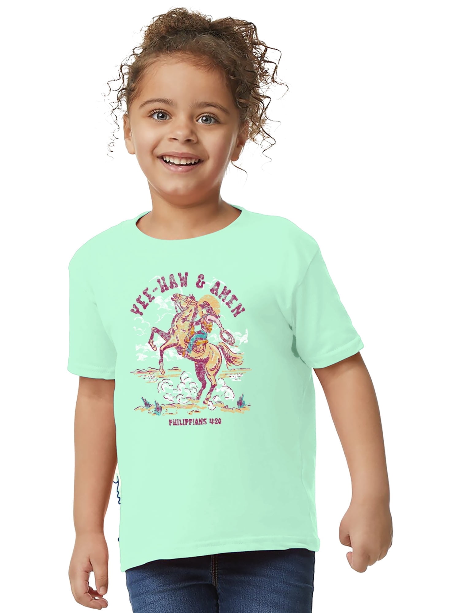 Blessed Girl Kids T-Shirt Yee Haw & Amen - Walmart.com