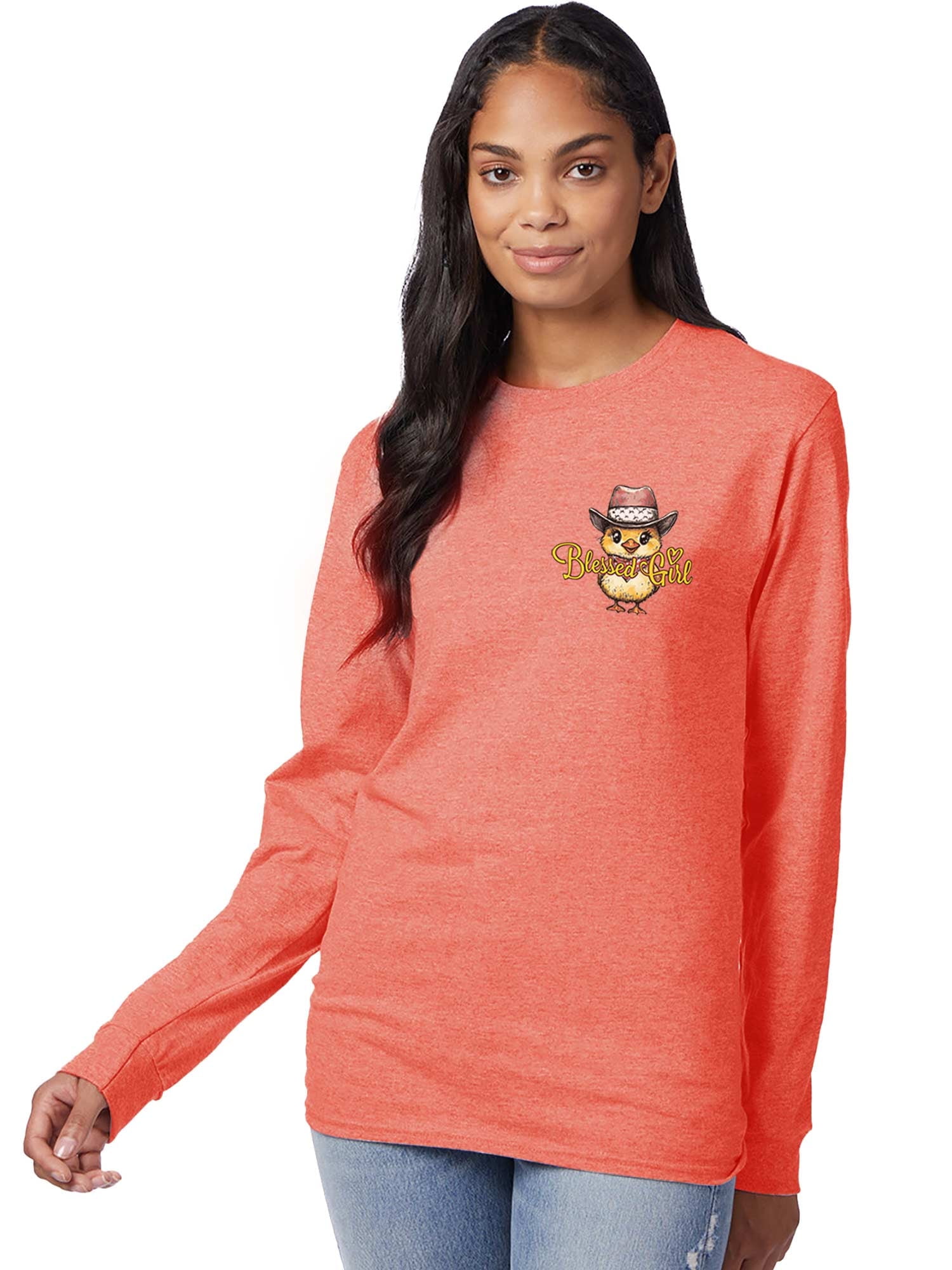 Blessed Girl Womens Long Sleeve T-Shirt Ducks In A Row, Retro Heather ...