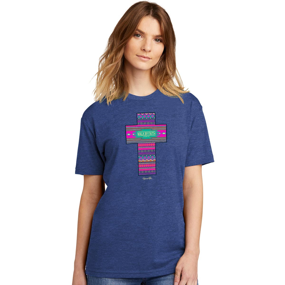 Blessed Girl Womens Boyfriend T-Shirt Southwest Cross - Walmart.com