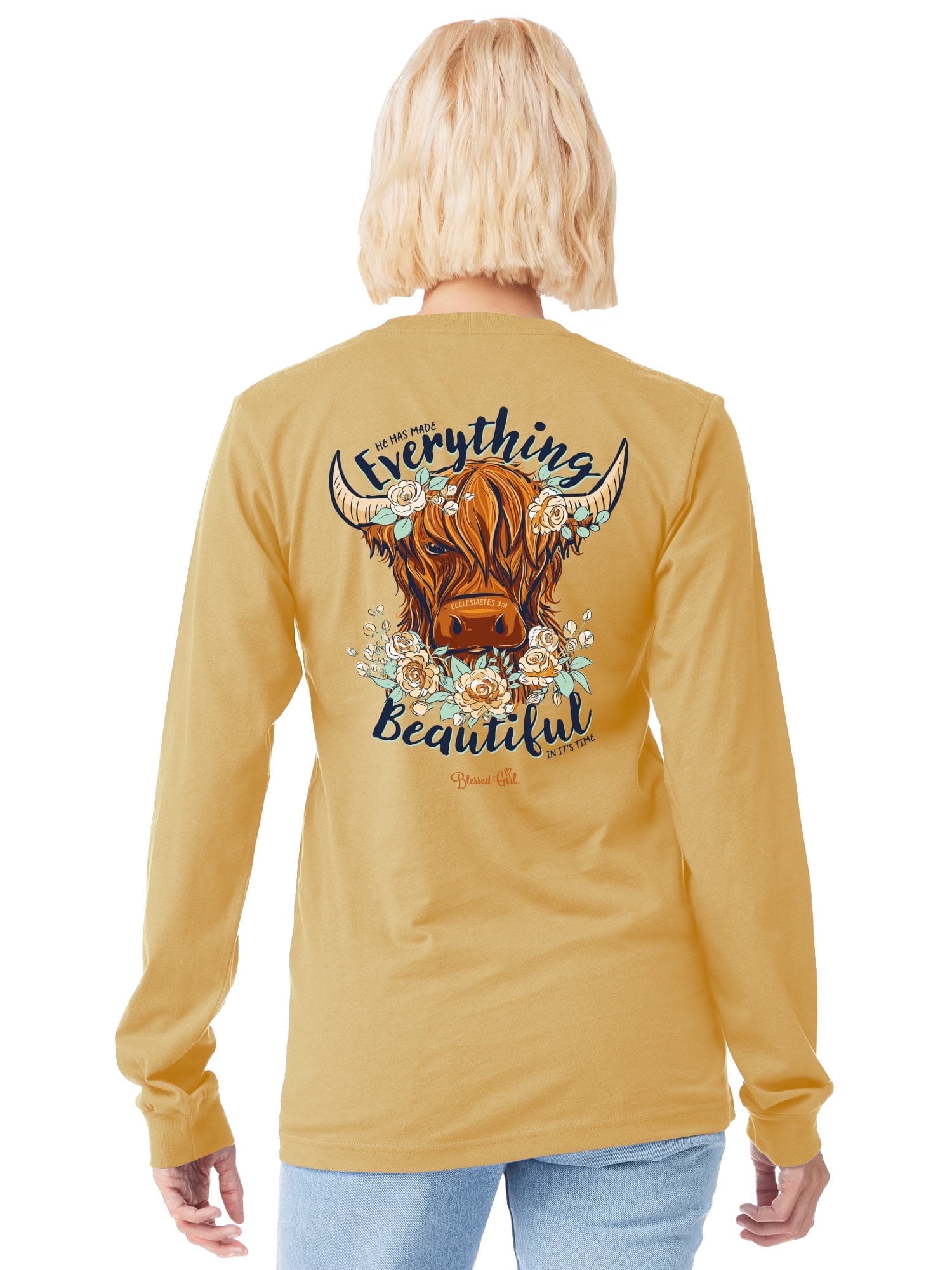 Blessed Girl Womens Long Sleeve T-Shirt Everything Beautiful 3X ...