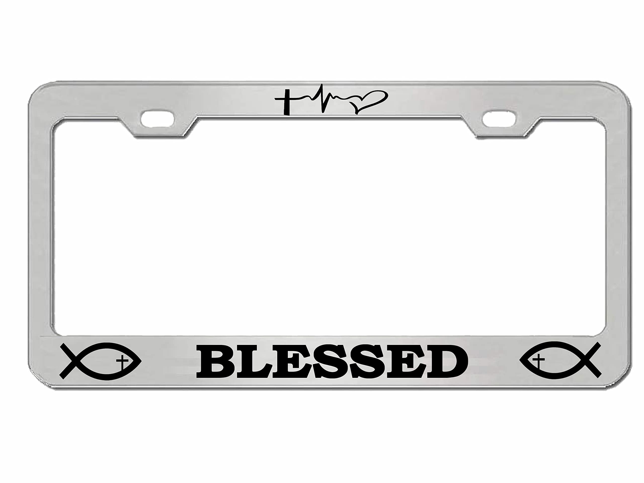 Blessed God Religious Jesus Christ Design Heavy Duty Metal Car License ...