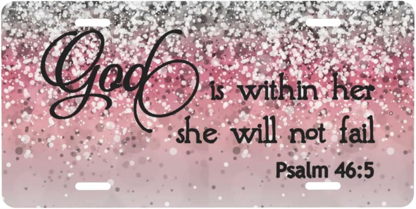 Blessed Gold and White Glitter Christian Religious Front License Plate ...