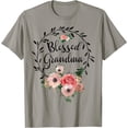 Blessed Grandma For Women Flower Decor Grandma Flowers T-Shirt ...