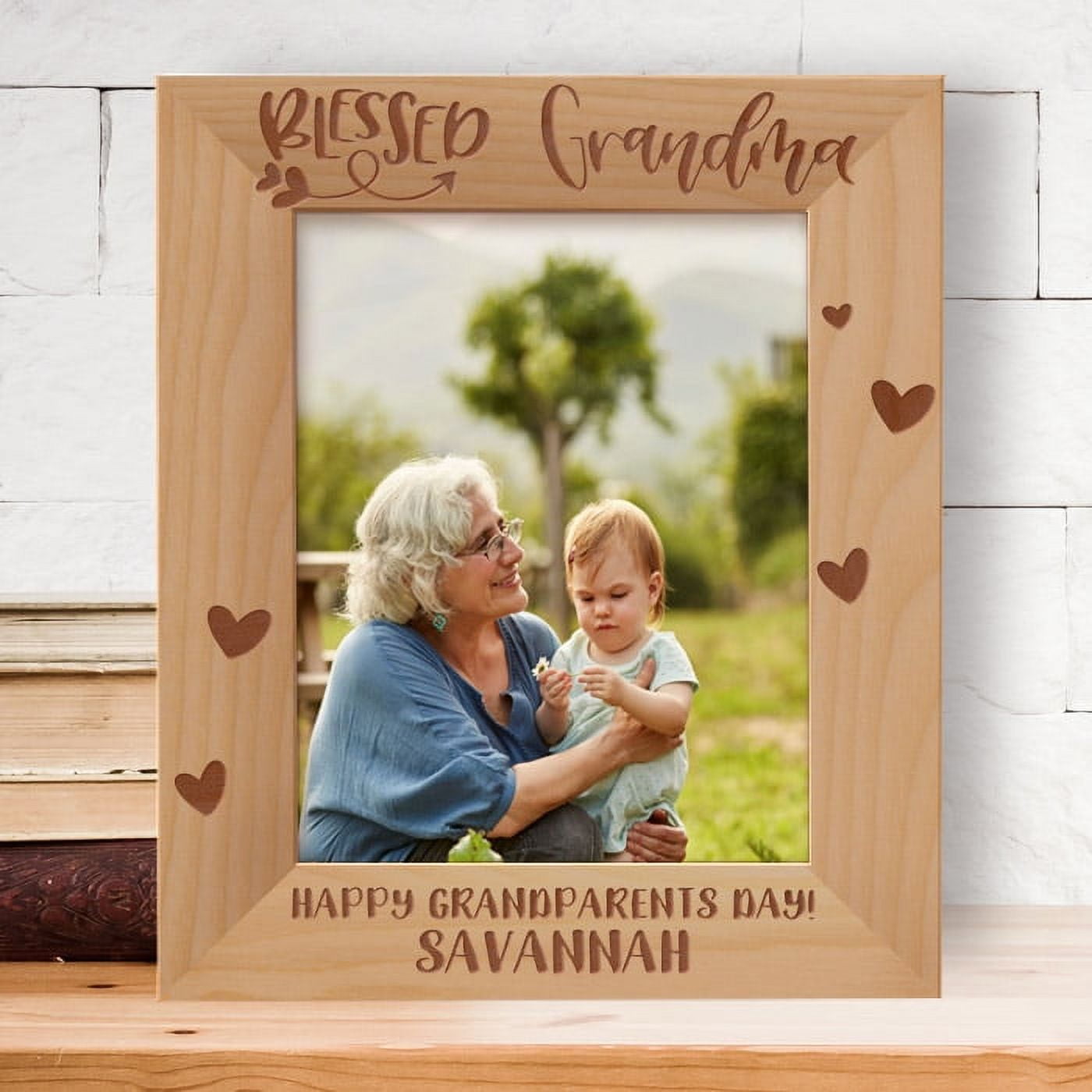 Blessed Grandma Personalized Wooden Frame 8" x 10" Brown (Vertical ...