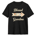 Blessed Grandma With Flowers Vintage Graphic Tee for Women, Funny ...