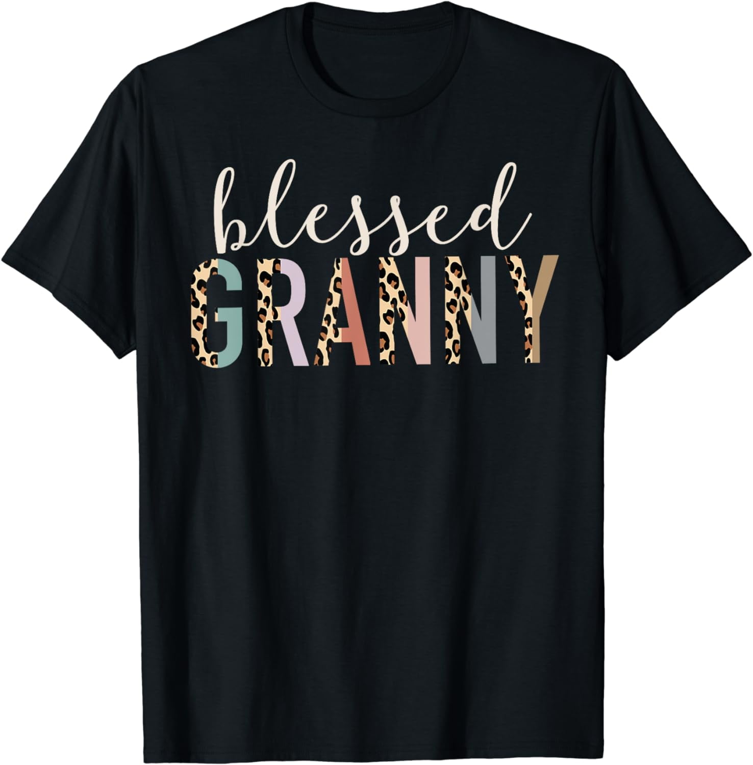 Blessed Granny Cute Leopard Print Cotton T-Shirt - Walmart.com