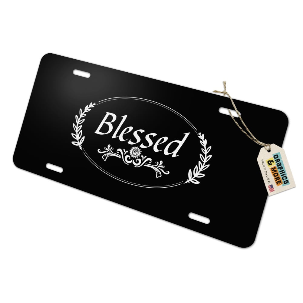 Blessed Halo On Black Novelty Metal Vanity Tag License Plate - Walmart.com