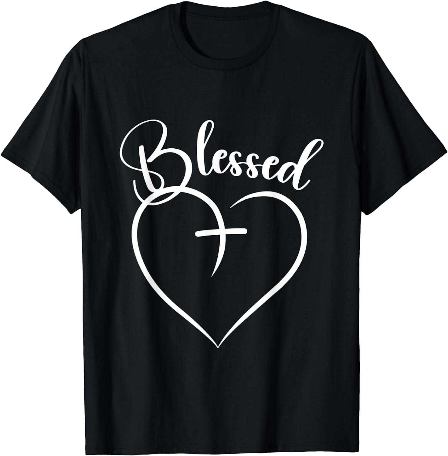 Blessed Heart Cross Jesus Has My Back Faith Christian T-Shirt - Walmart.com