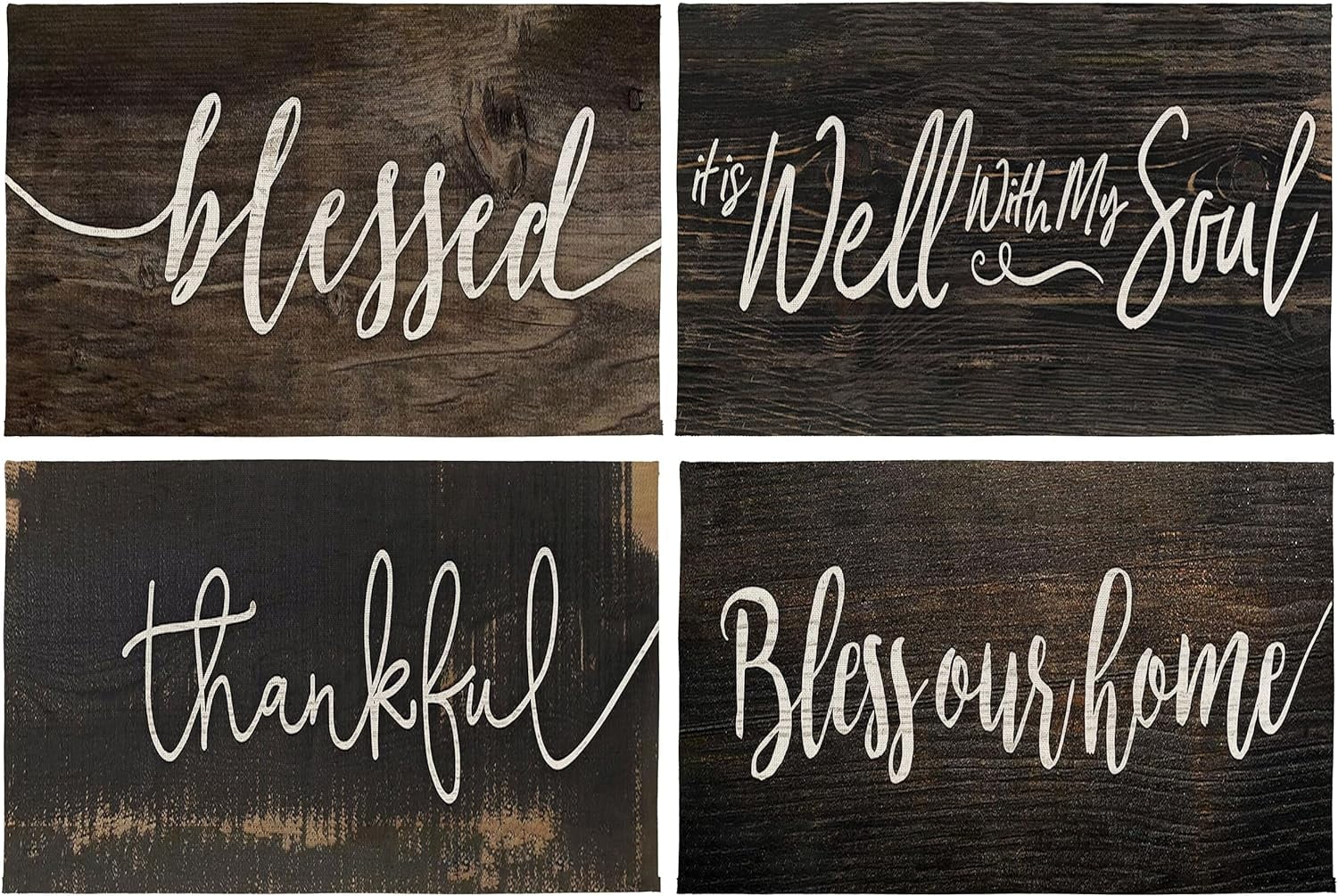 Blessed This Home Placemats Set of 4,Farmhouse Inspirational Quotes ...