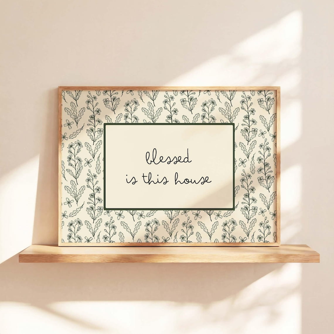 Blessed Is This House, Bible Verse Wall Art, Minimalist Botanical ...