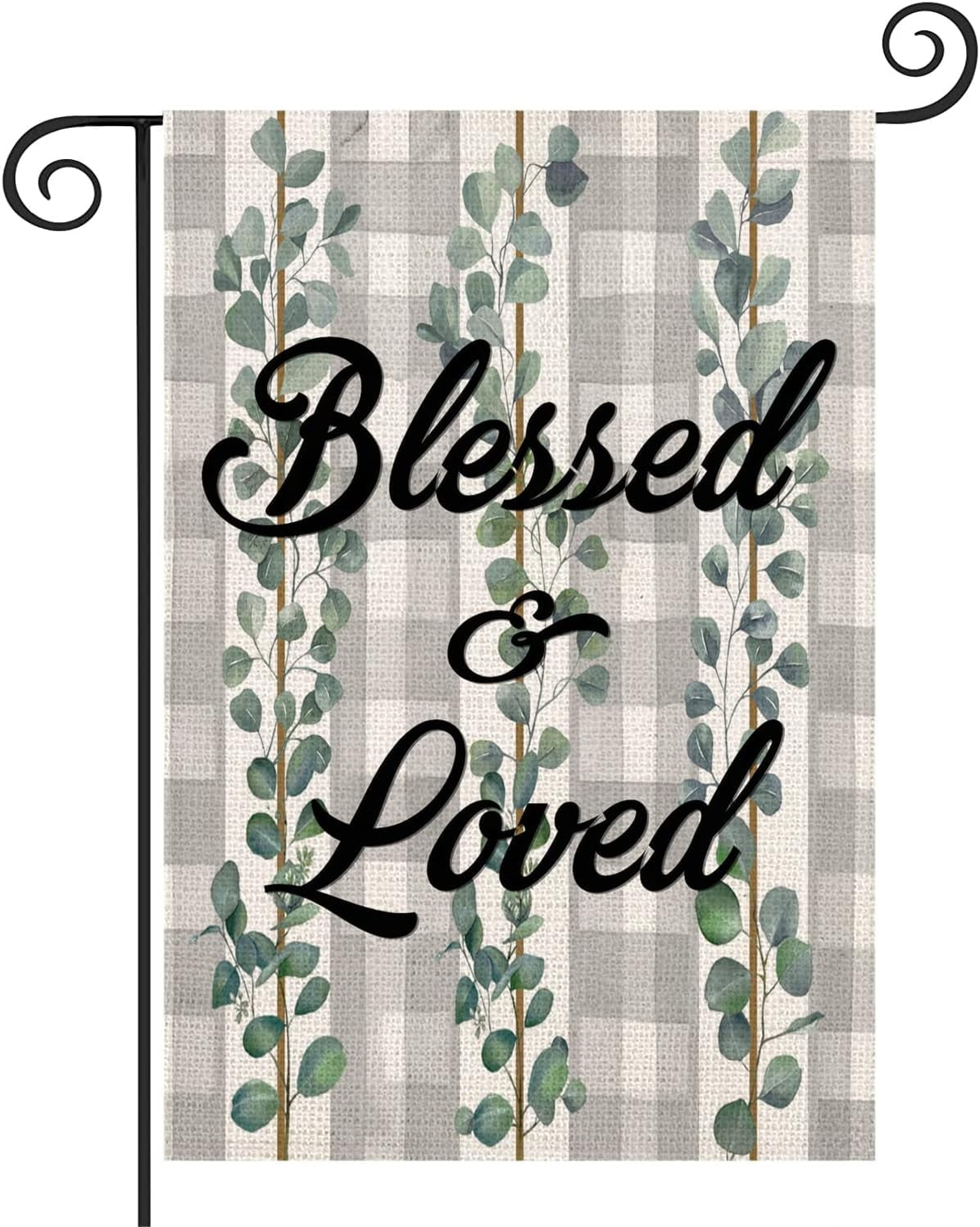 Blessed Loved Garden Flag Double Sided Spring Summer Green Eucalyptus ...