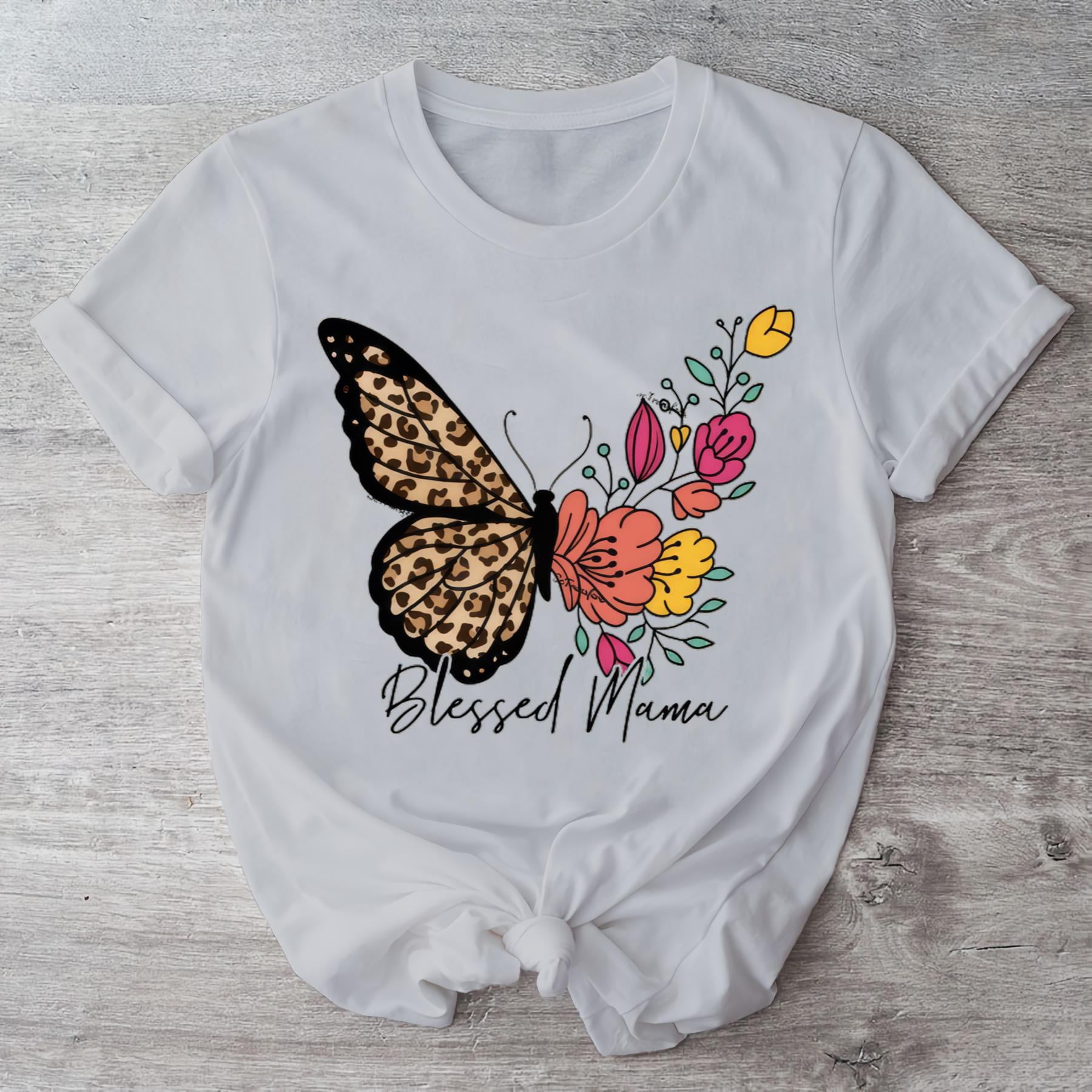Blessed Mama Butterfly Shirt, Beautiful Floral and Nature Design for ...