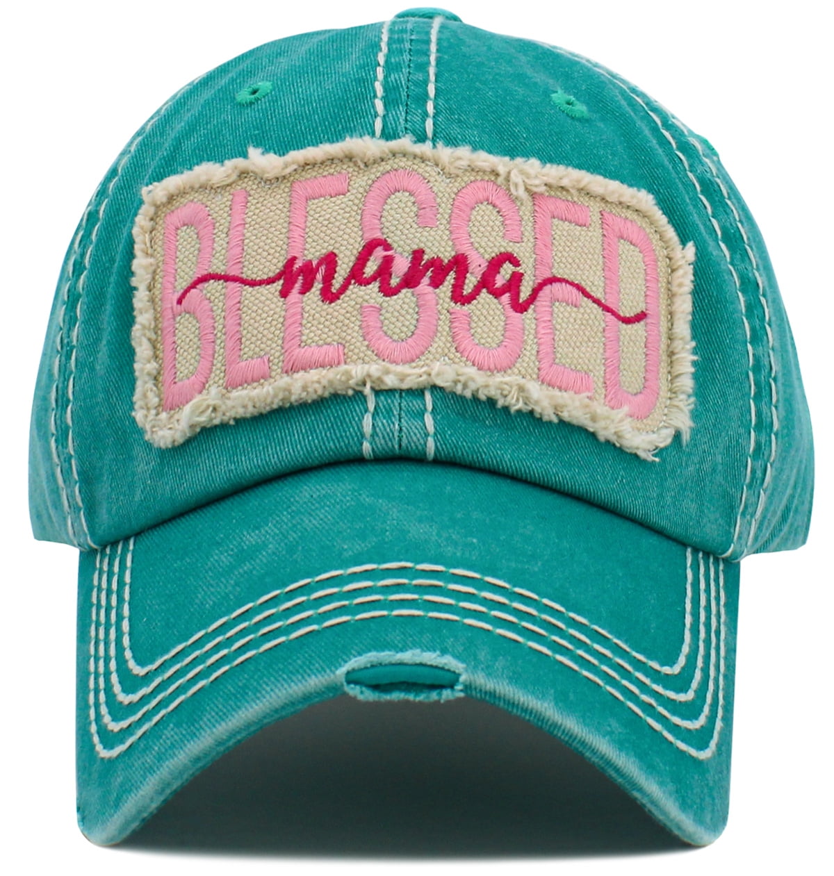 Blessed Mama Distressed Vintage Washed Baseball Cap Womens - Walmart.com