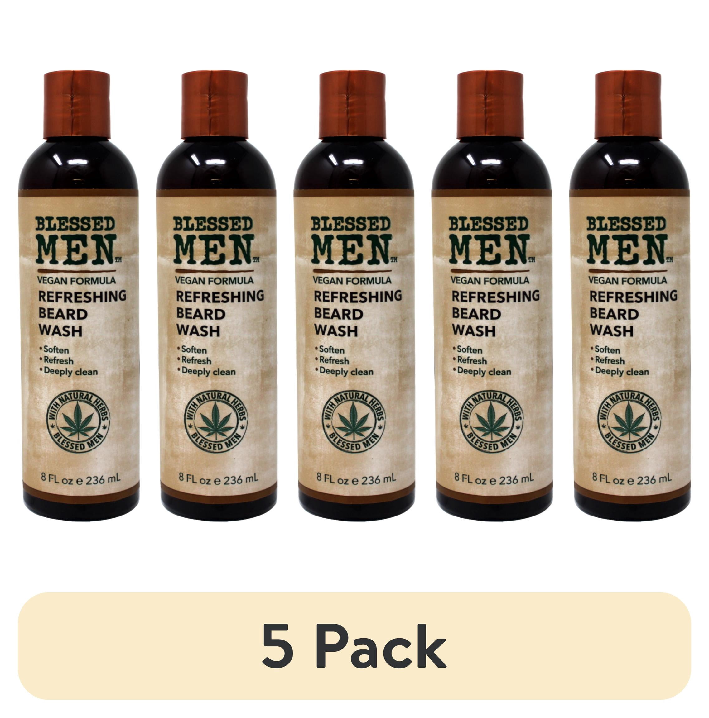 (5 pack) Blessed Men Refreshing Beard Wash, Deeply Clean with Natural ...