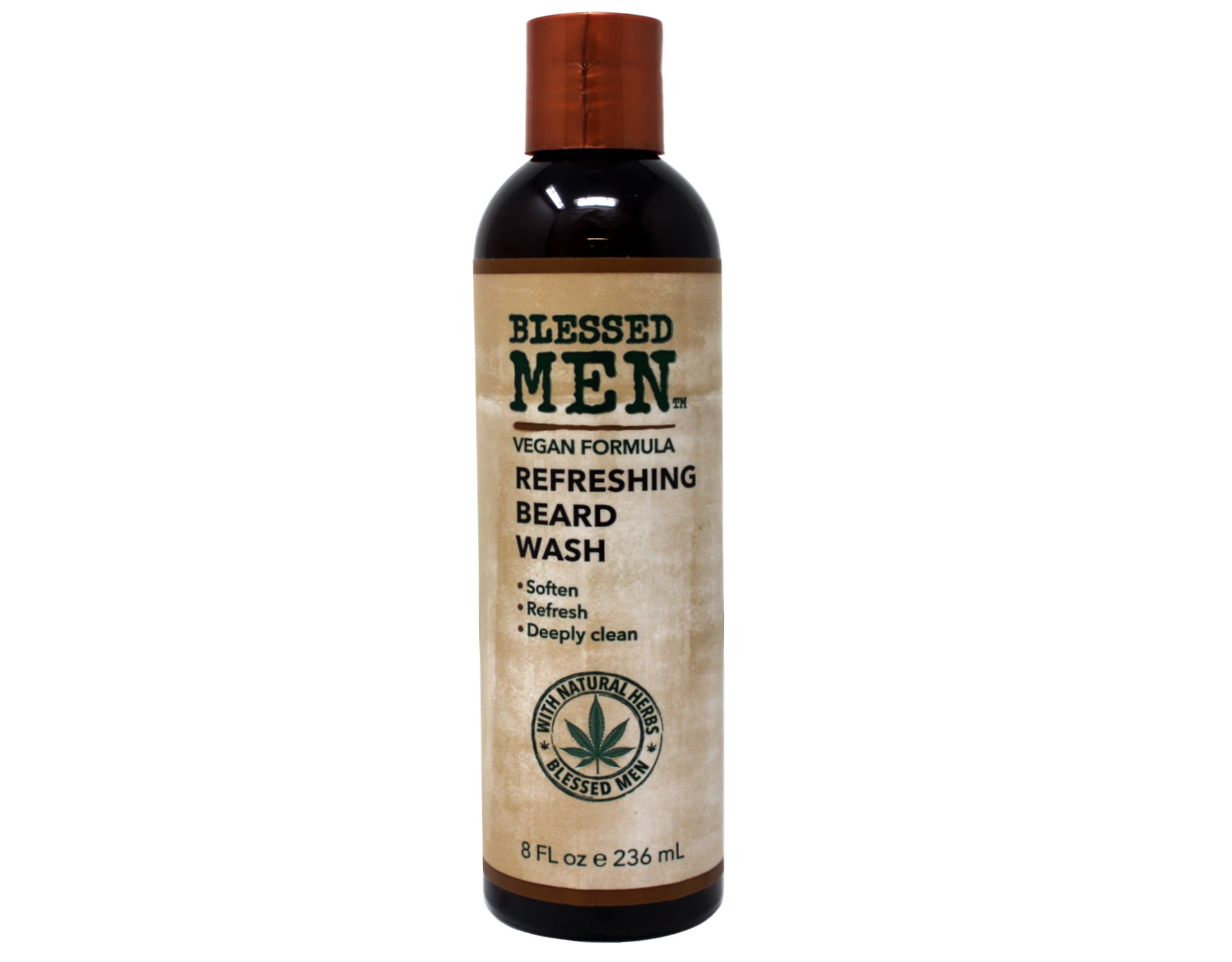 Blessed Men Refreshing Beard Wash, Deeply Clean with Natural Herbs, 8 ...