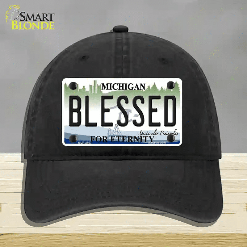 Blessed Michigan State Novelty License Plate Hat Unconstructed Cotton Black - Walmart.com