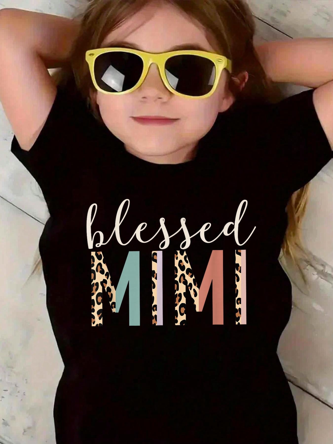 Blessed Mimi Cute Leopard Print Kids T-Shirt Small Kids Graphic Tee ...