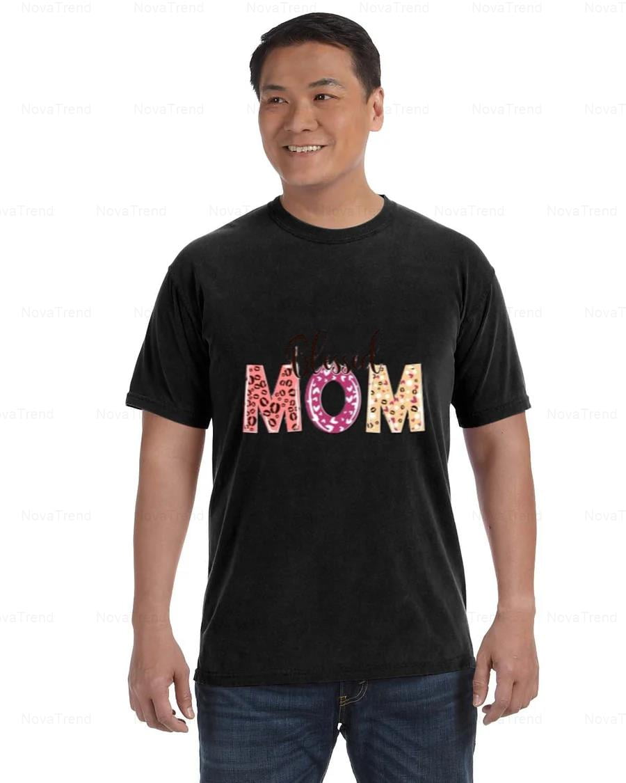 Blessed Mom Comfort Coler T-Shirt with Simple Loving Message, Unisex ...