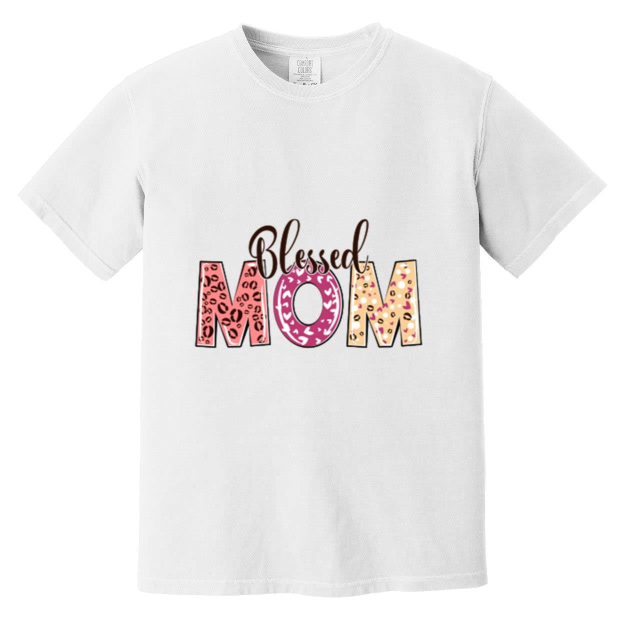 Blessed Mom Motherhood Grateful Love Family Christian Faith Mothers Day Comfort Color T-Shirt ...
