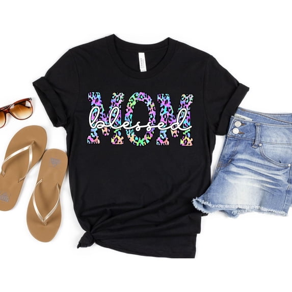 Blessed Mom Shirt Leopard Print Mother 39 s Day Tee - Walmart.com