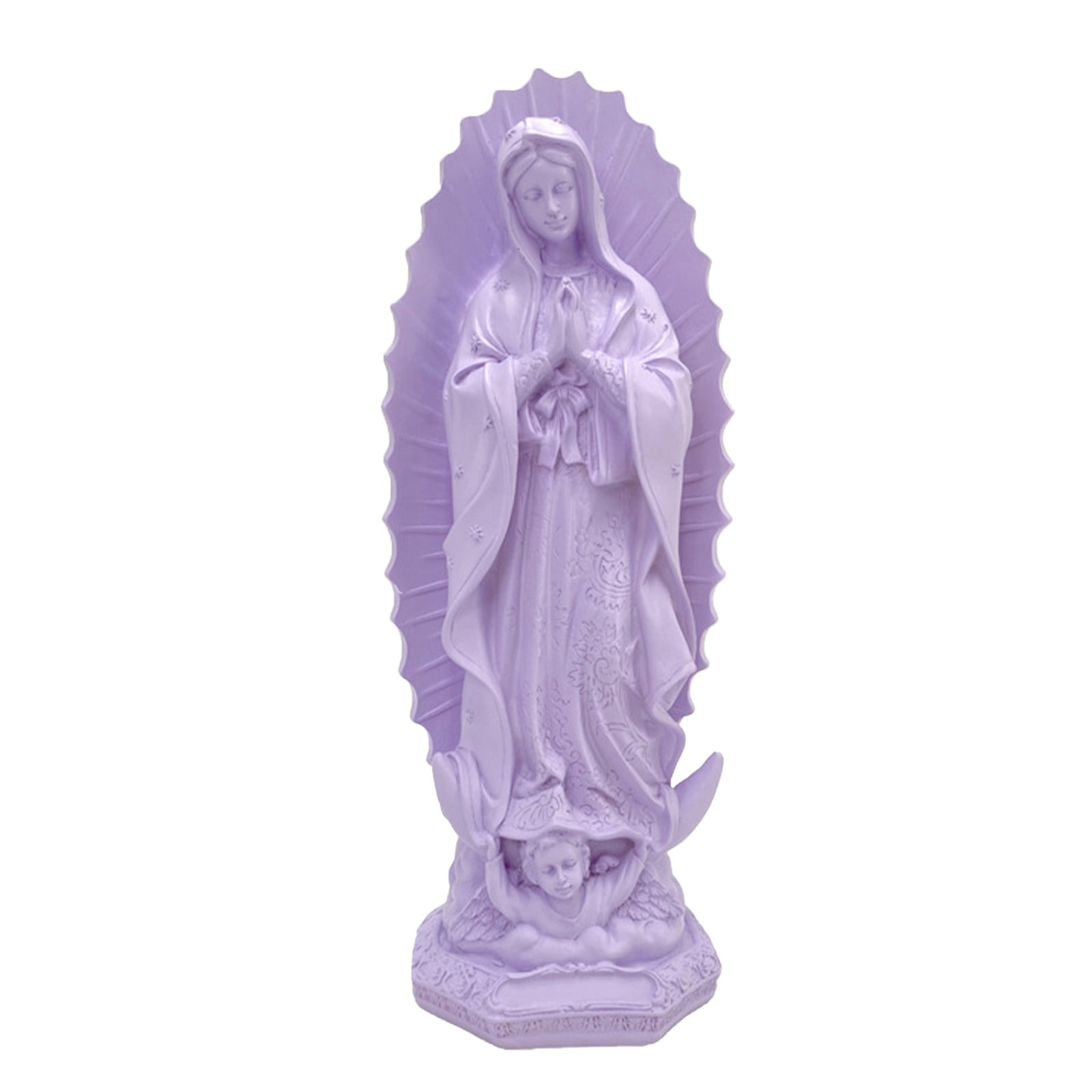 Blessed Mother Mary Statue - 12 Inch White Resin Catholic Virgin ...