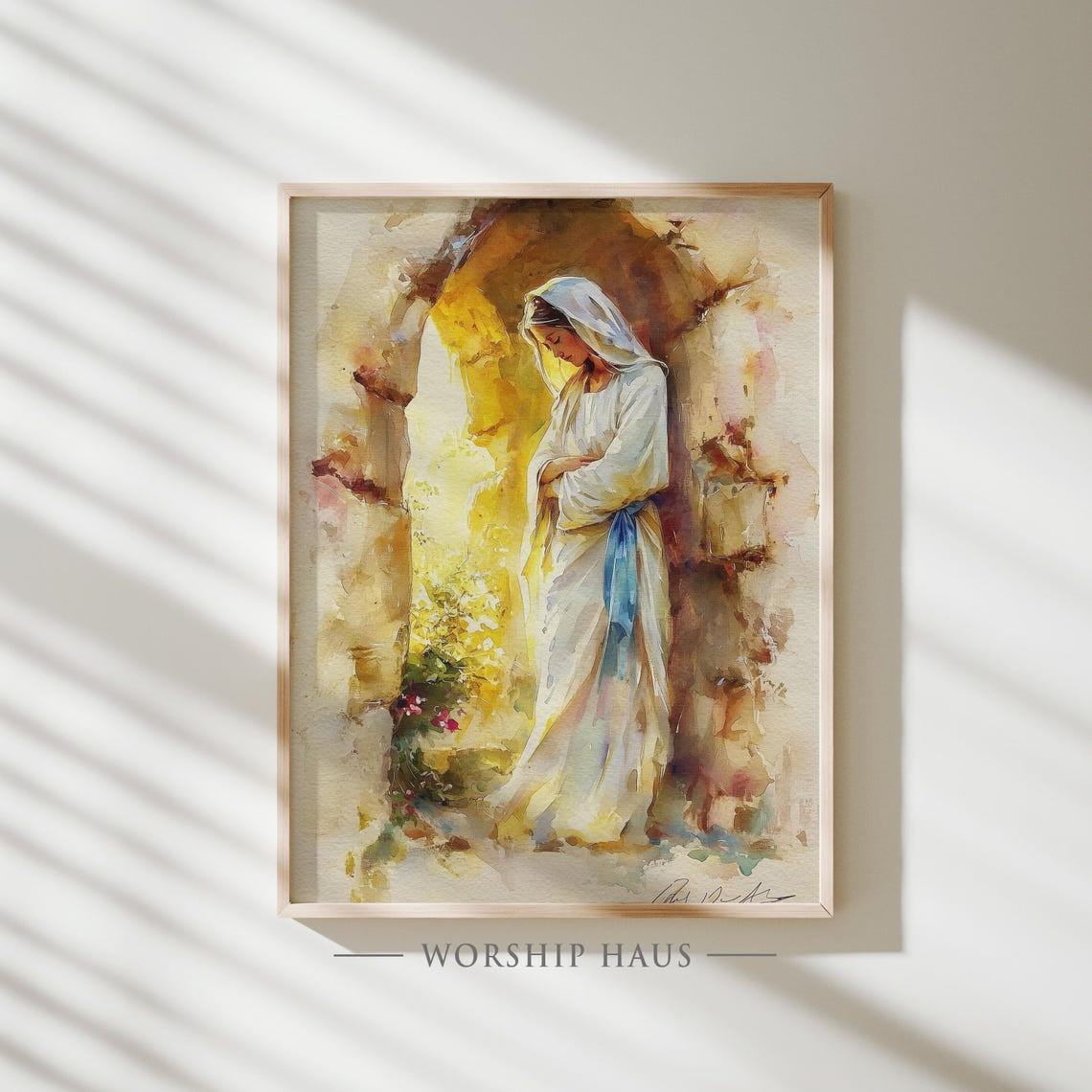 Blessed Mother In Prayer Christian Printable Art Virgin Mary Devotion ...